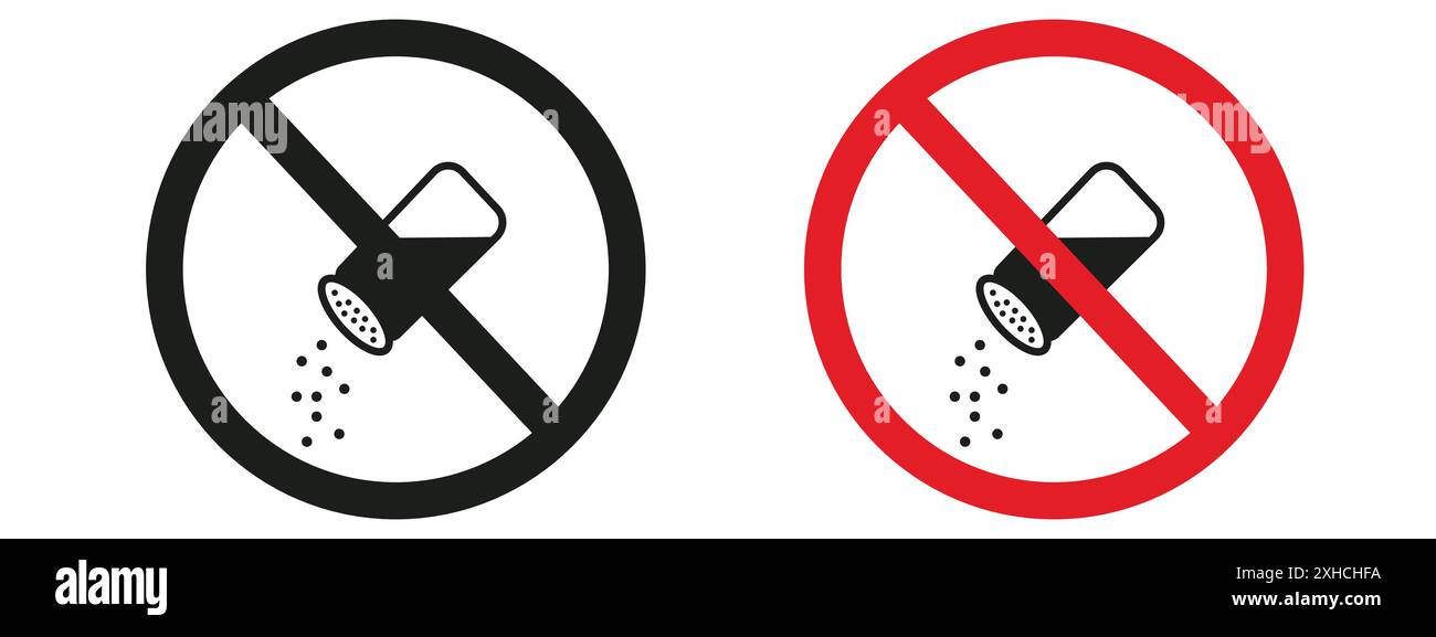 No salt sign Vector symbol or sign set collection in black and white ...