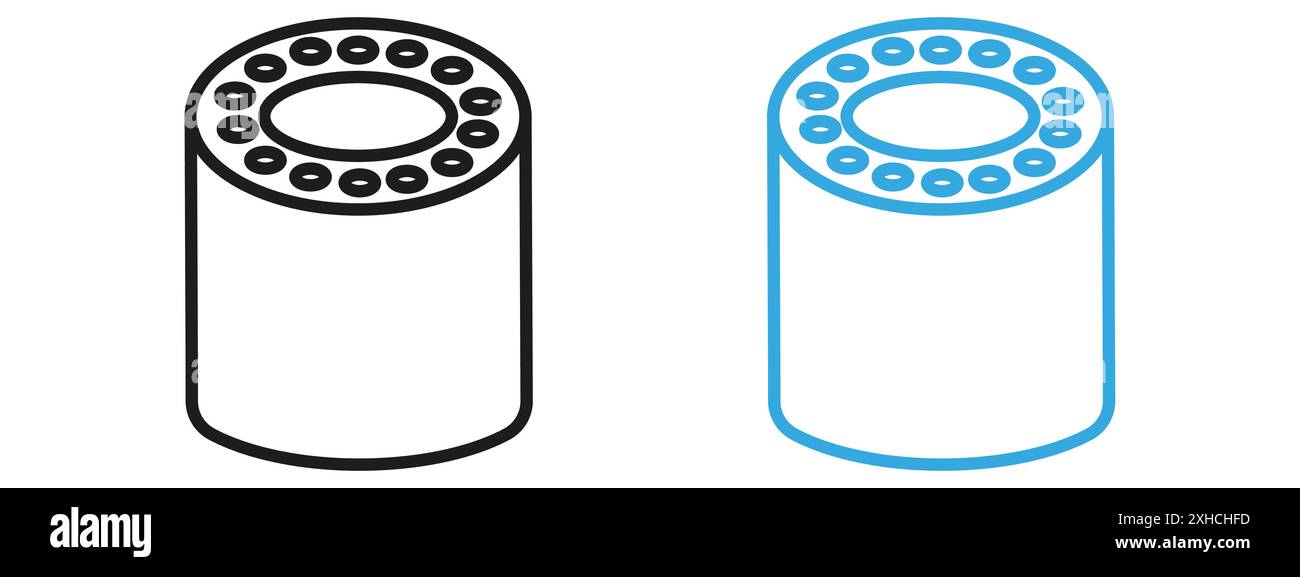 Oil filter icon Vector symbol or sign set collection in black and white ...