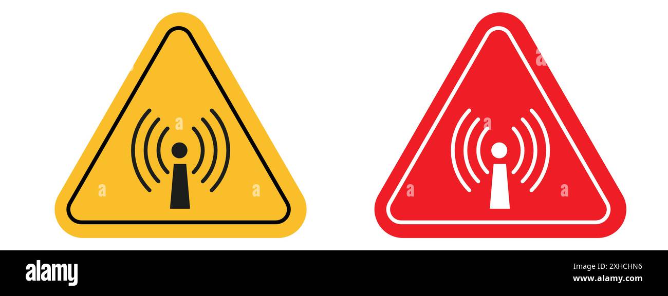 Non ionizing radiation hazard sign Vector symbol or sign set collection ...