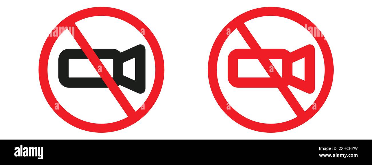 No video recording sign Vector symbol or sign set collection in black ...