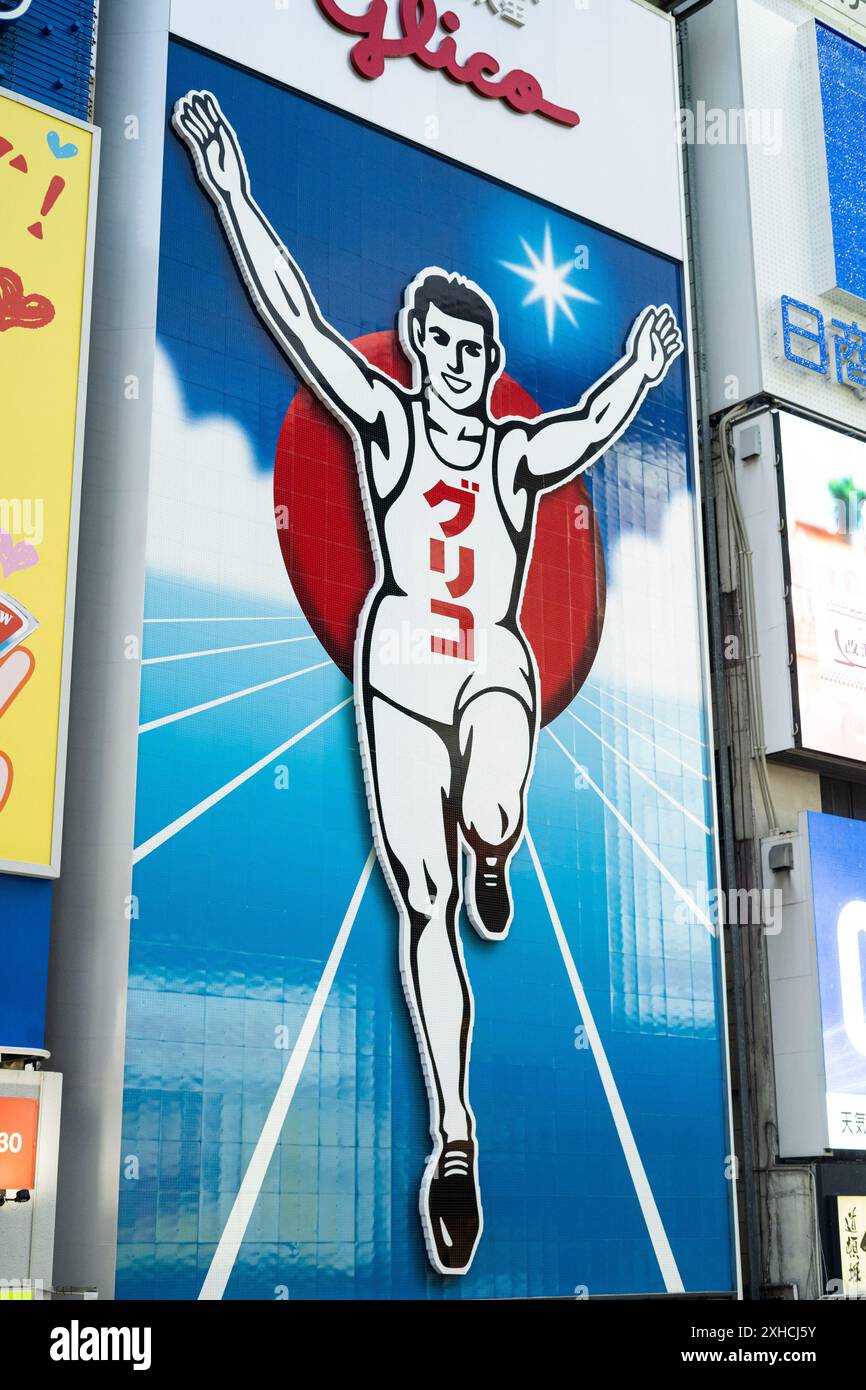 Osaka, Japan - Dotonbori in Osaka, Japan Glico Man billboard on the ...