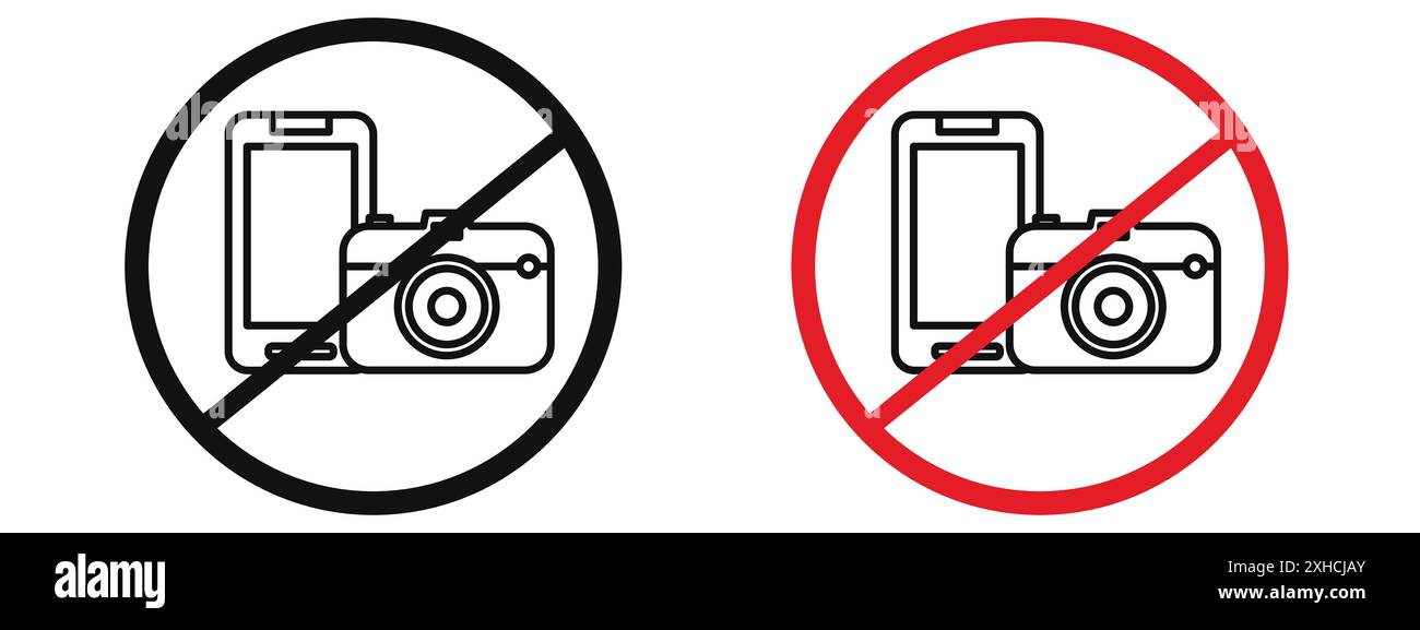 Photo and phone forbidden sign Vector symbol or sign set collection in ...