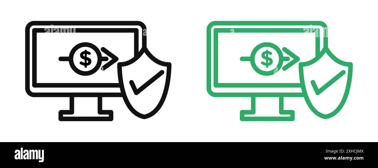 Safe transfer icon Vector symbol or sign set collection in black and ...