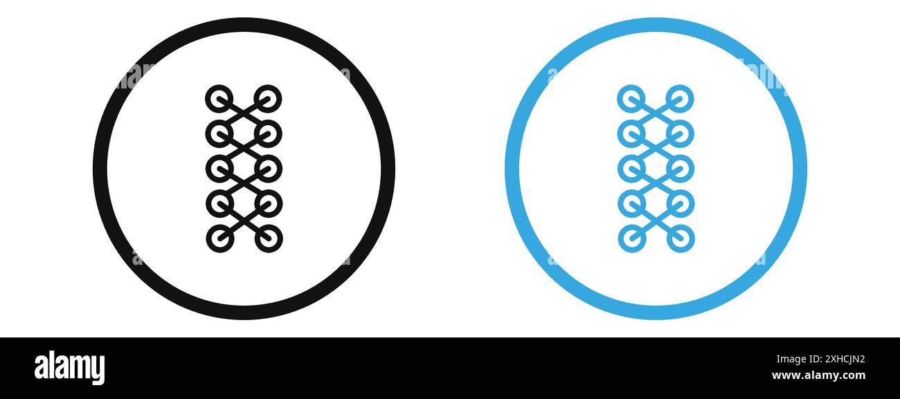 Shoe lace icon Vector symbol or sign set collection in black and white ...