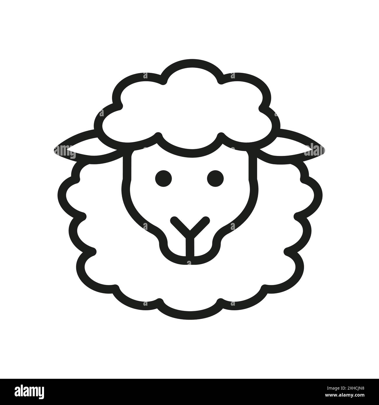 Sheep icon Vector symbol or sign set collection in black and white ...