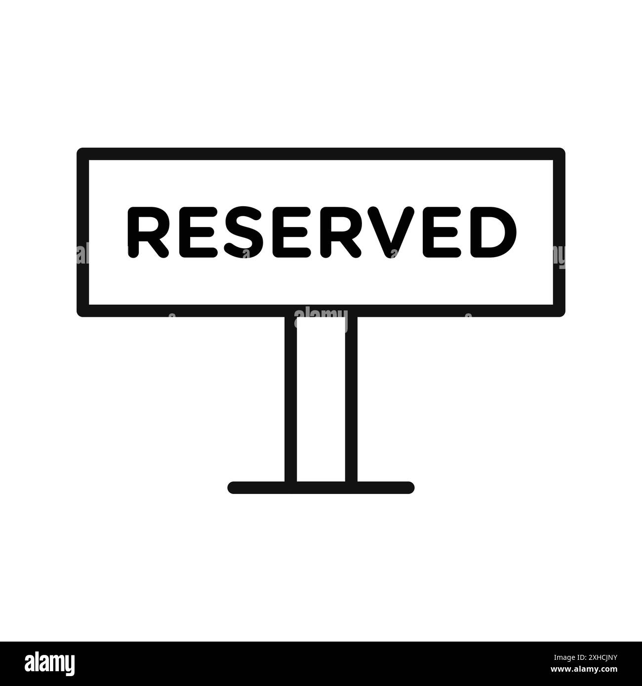 Reserved icon Vector symbol or sign set collection in black and white outline Stock Vector Image ...