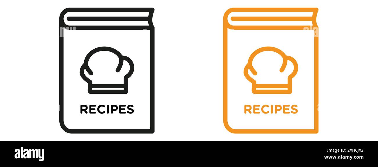 Recipe book icon Vector symbol or sign set collection in black and ...