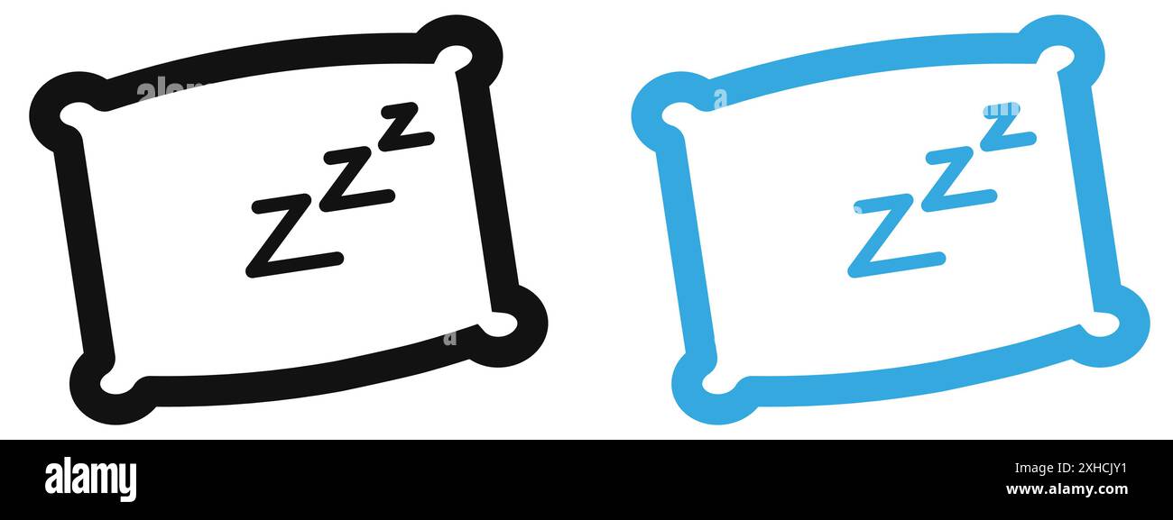 Sleeping icon Vector symbol or sign set collection in black and white ...