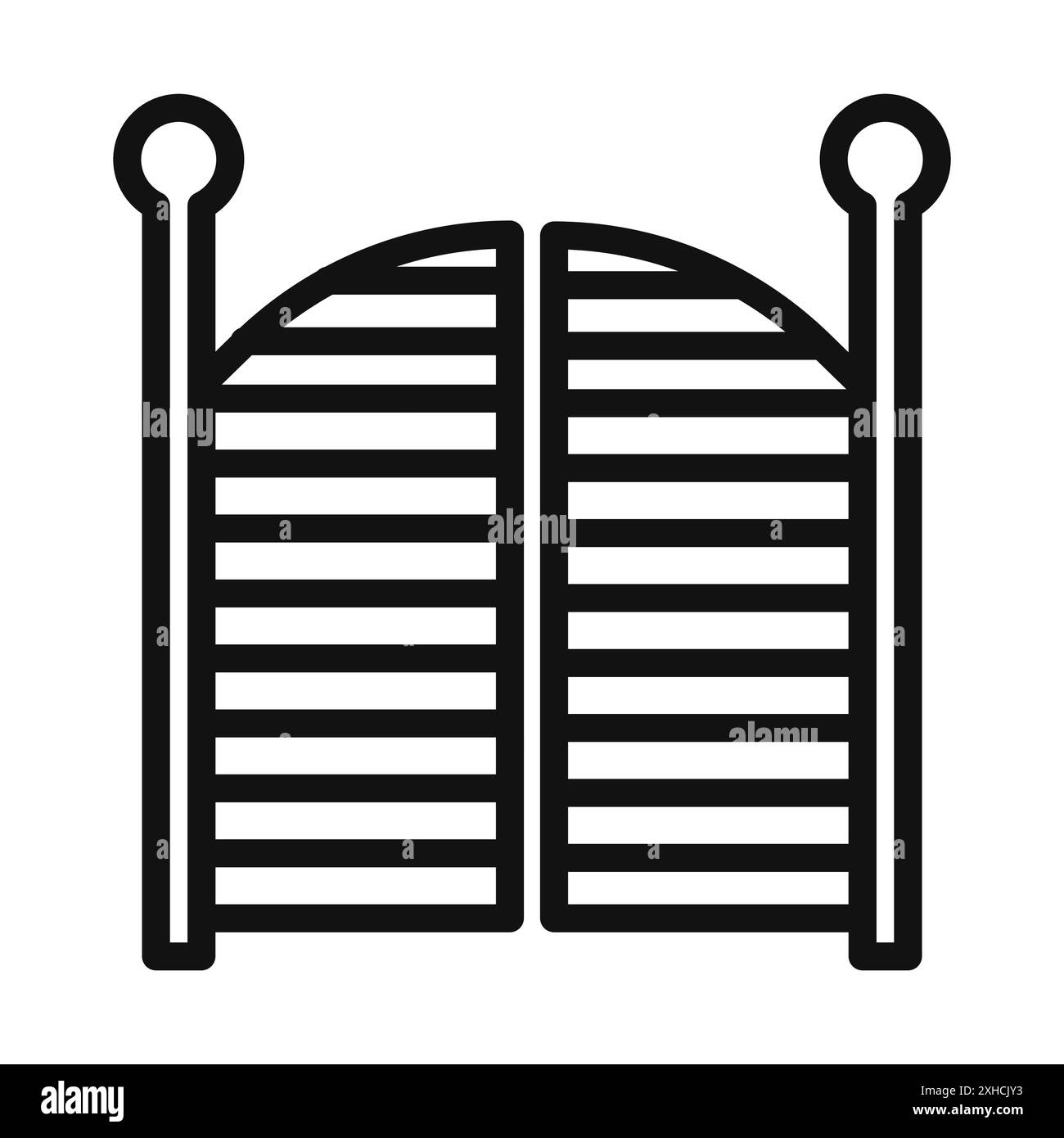 Saloon door icon Vector symbol or sign set collection in black and white outline Stock Vector ...