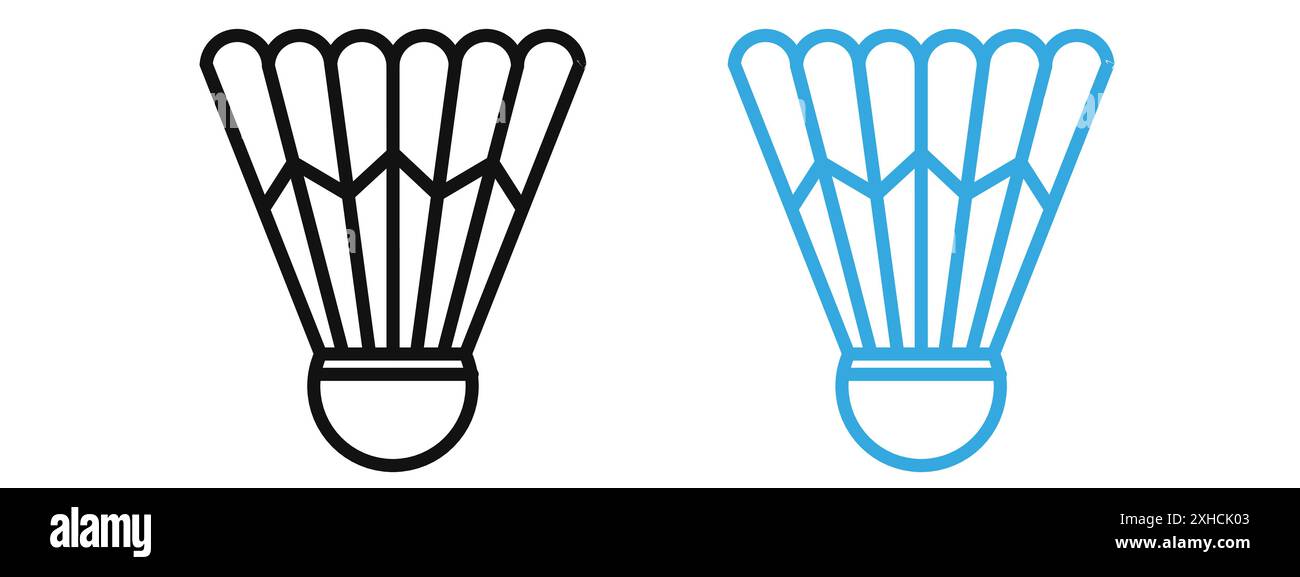 Shuttlecock icon Vector symbol or sign set collection in black and ...