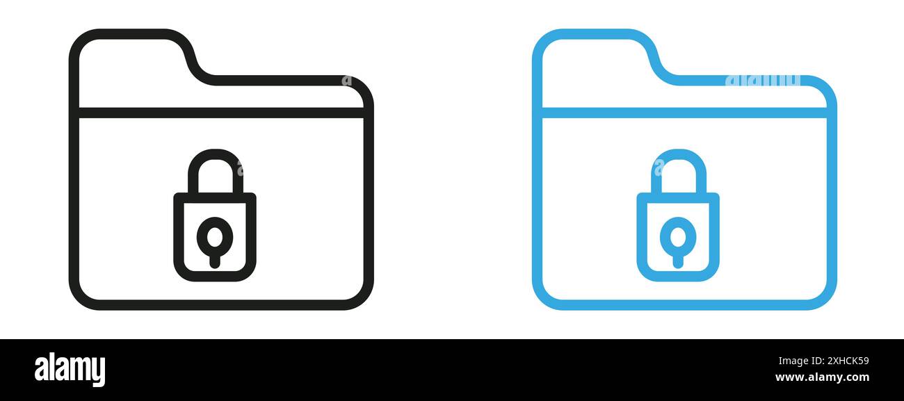 Secret folder icon Vector symbol or sign set collection in black and ...