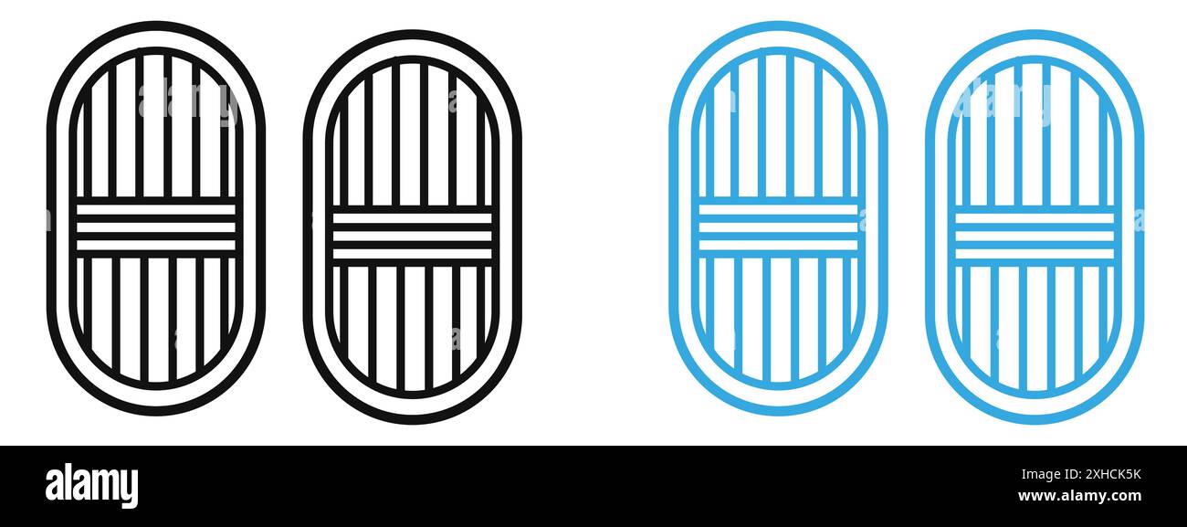 Snowshoes icon Vector symbol or sign set collection in black and white ...