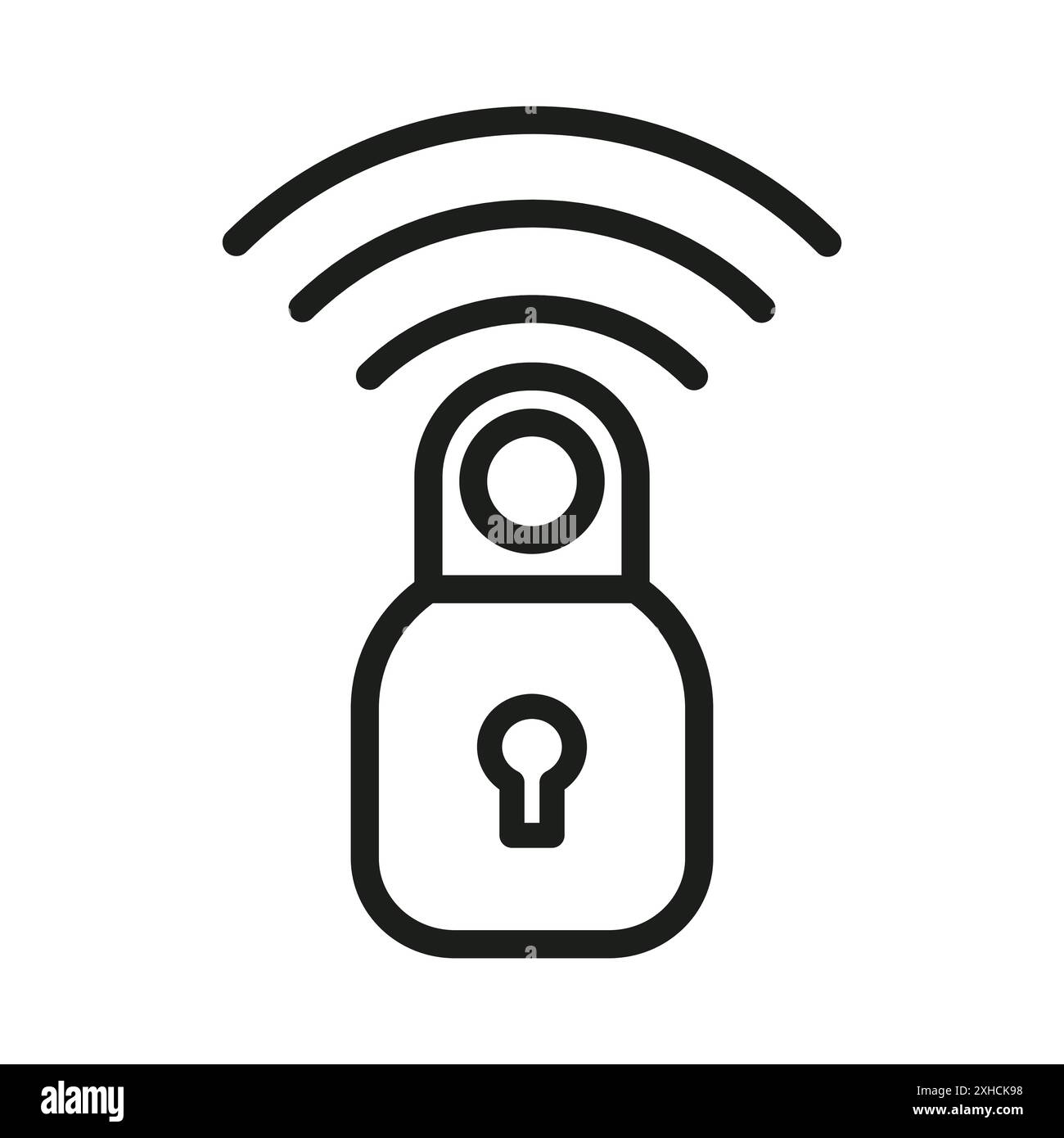 Smart lock icon Vector symbol or sign set collection in black and white ...