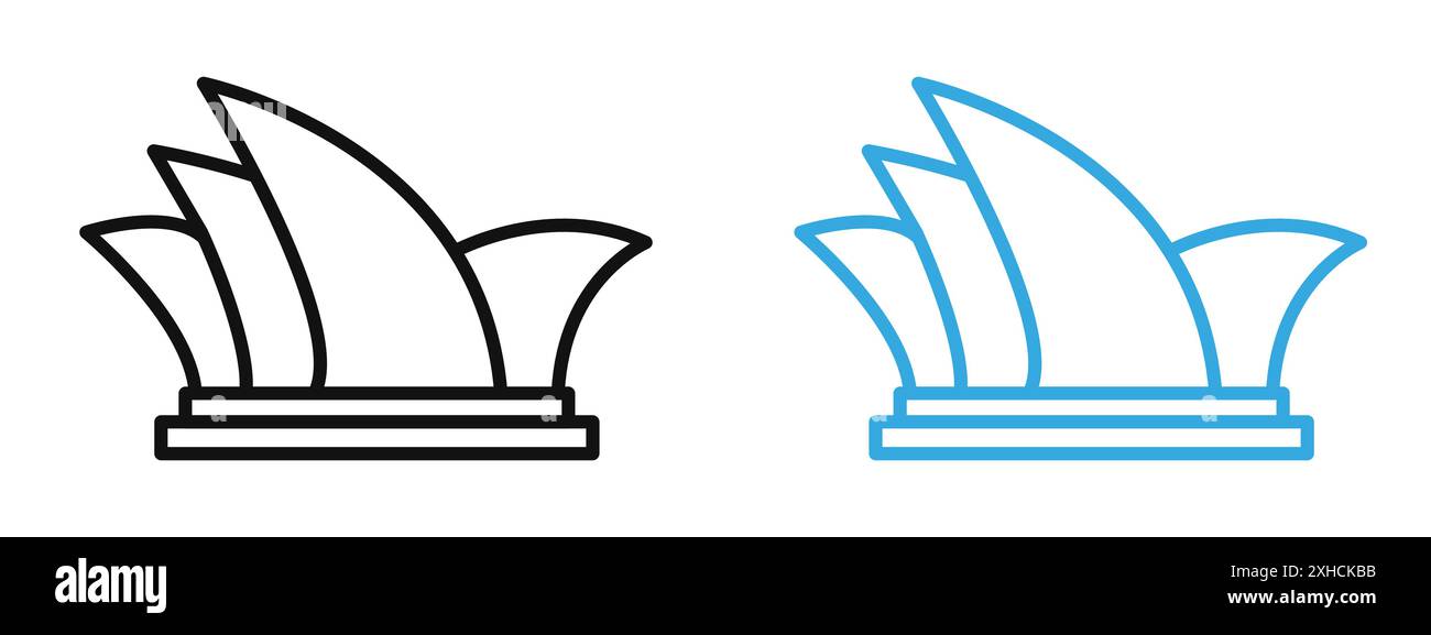 Sydney opera house icon Vector symbol or sign set collection in black ...