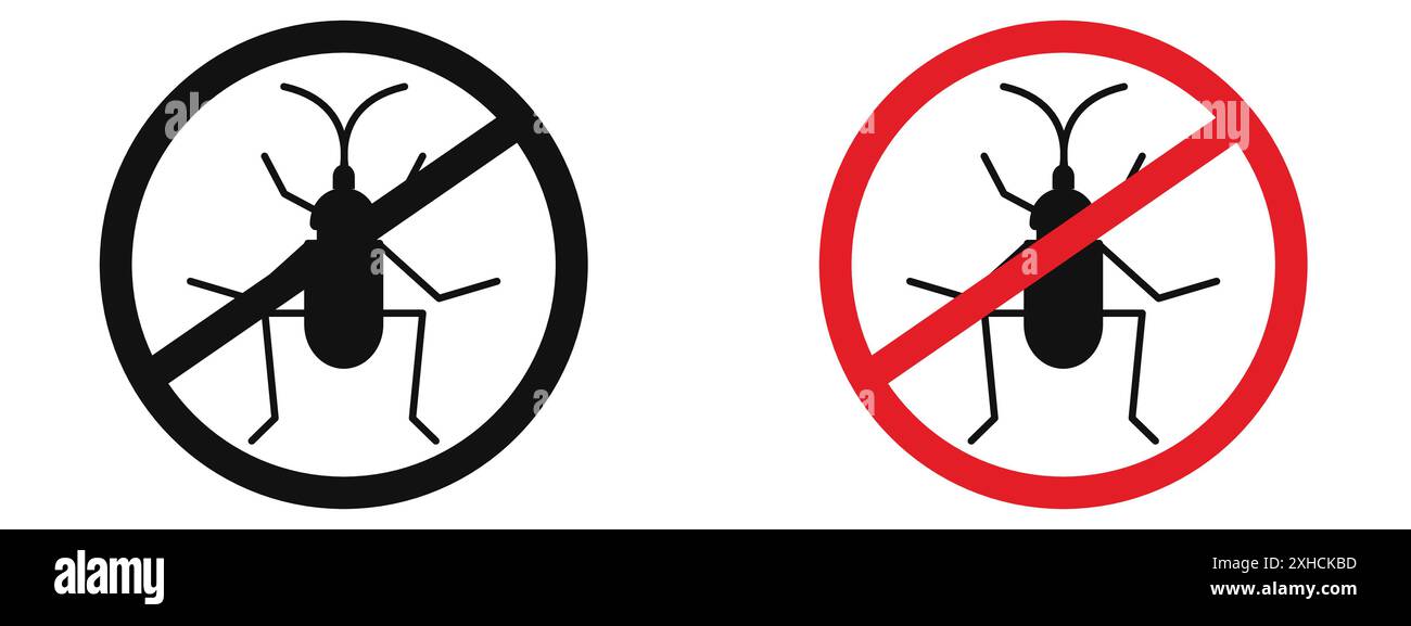 Stop insect sign Vector symbol or sign set collection in black and ...