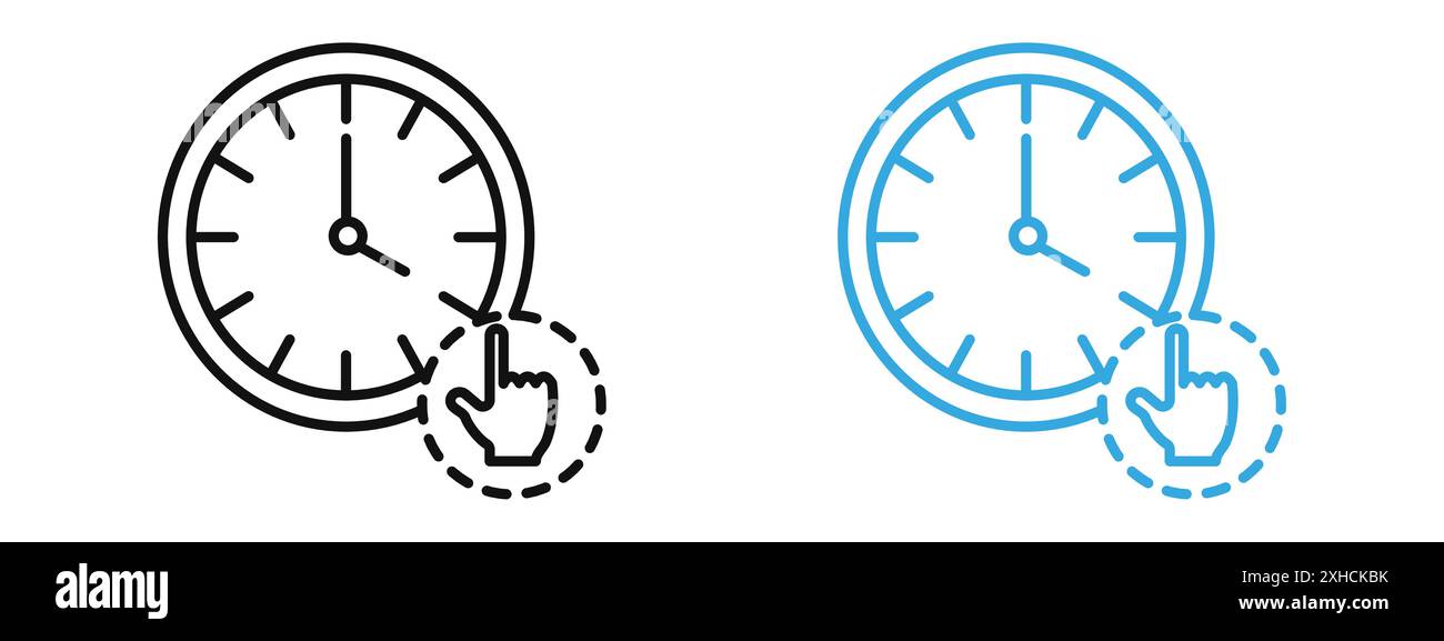 Specify at time icon Vector symbol or sign set collection in black and ...