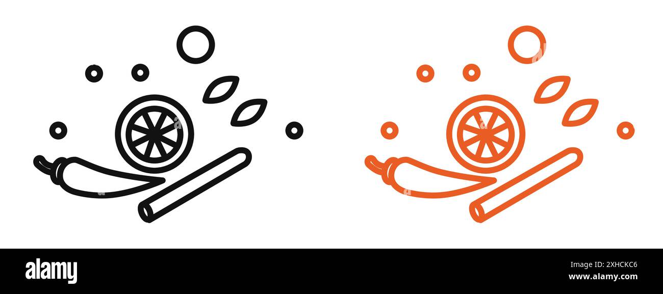 Spices icon Vector symbol or sign set collection in black and white ...