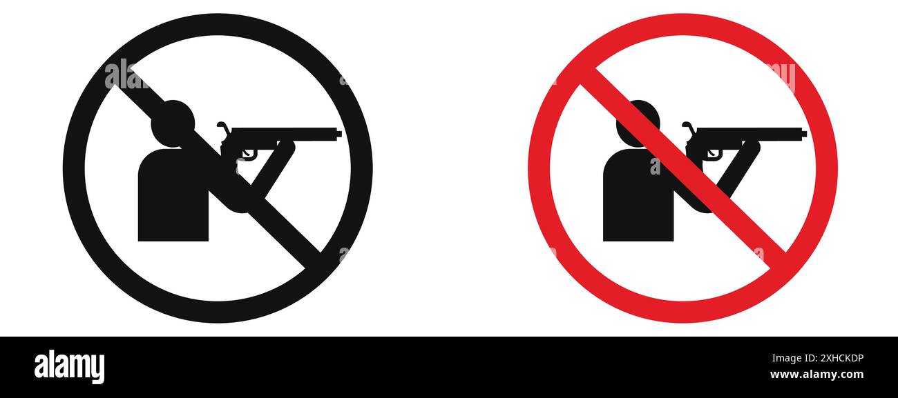 Stop hunting sign Vector symbol or sign set collection in black and ...
