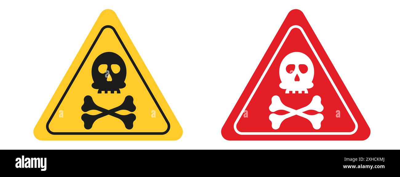 Toxic sign Vector symbol or sign set collection in black and white ...