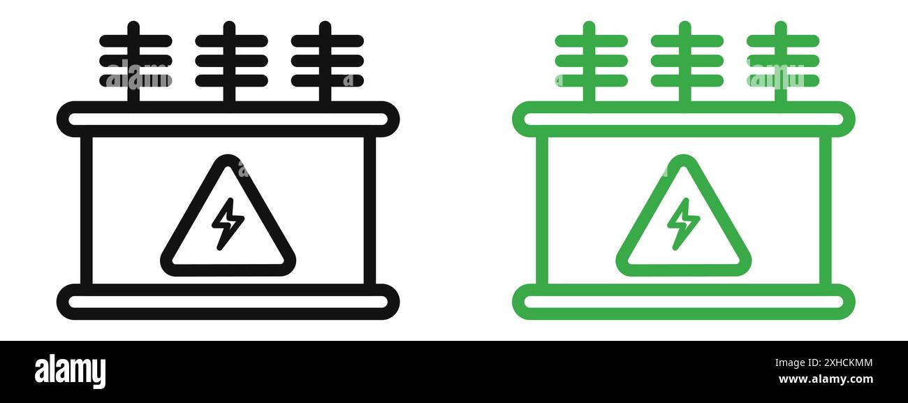 Transformer icon Vector symbol or sign set collection in black and ...
