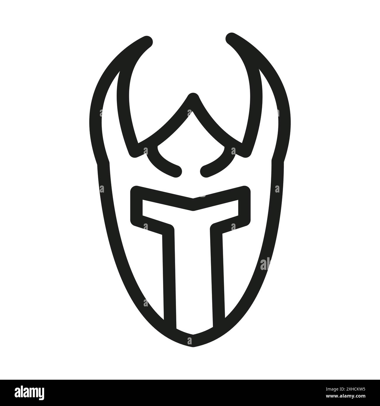 Warrior mask icon Vector symbol or sign set collection in black and ...
