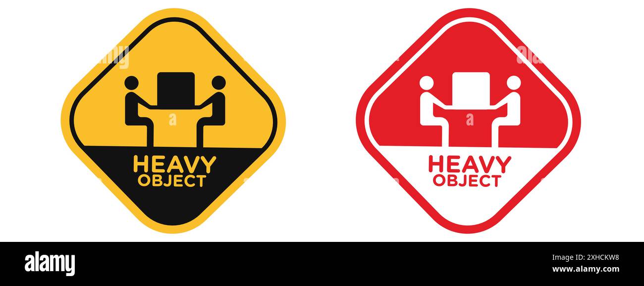 Warning heavy object sign Vector symbol or sign set collection in black ...
