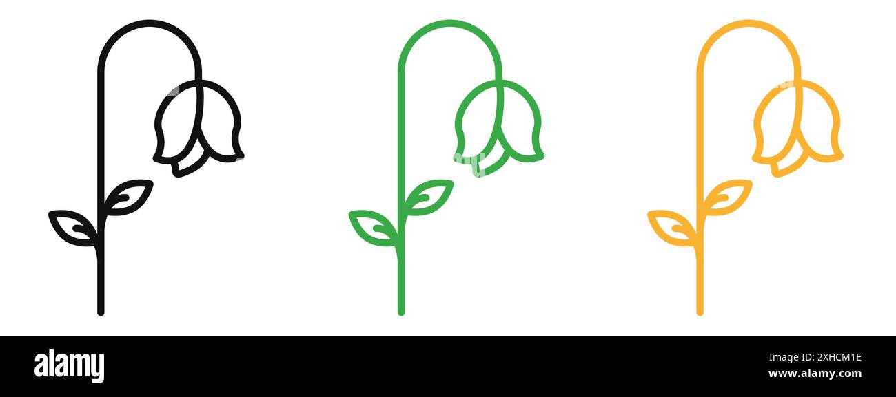 Wilted Flower icon Vector symbol or sign set collection in black and ...