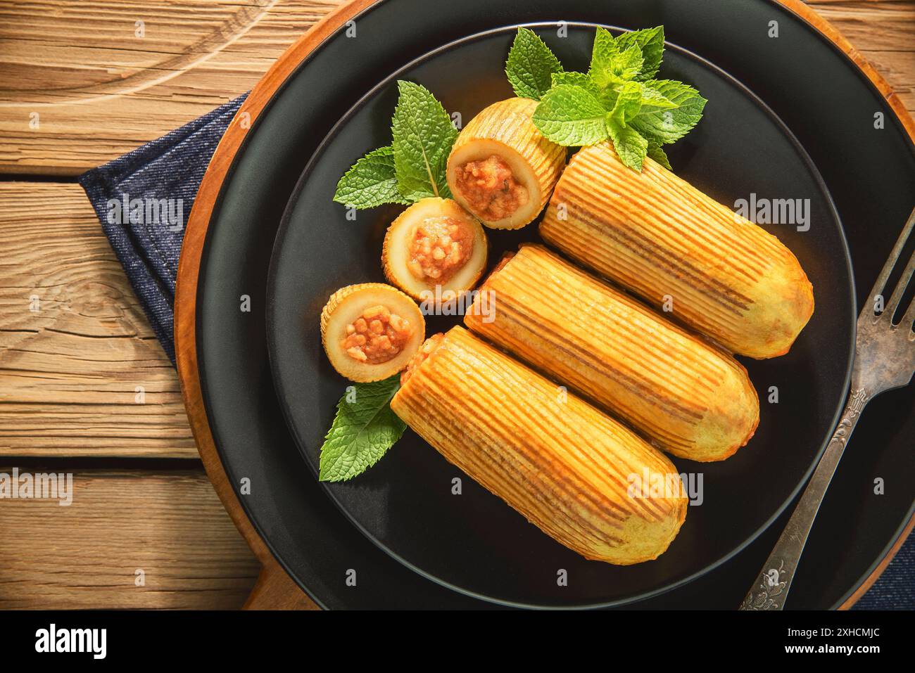 Arabic Cuisine; Middle Eastern stuffed zucchini or "Kousa Mahshi ...