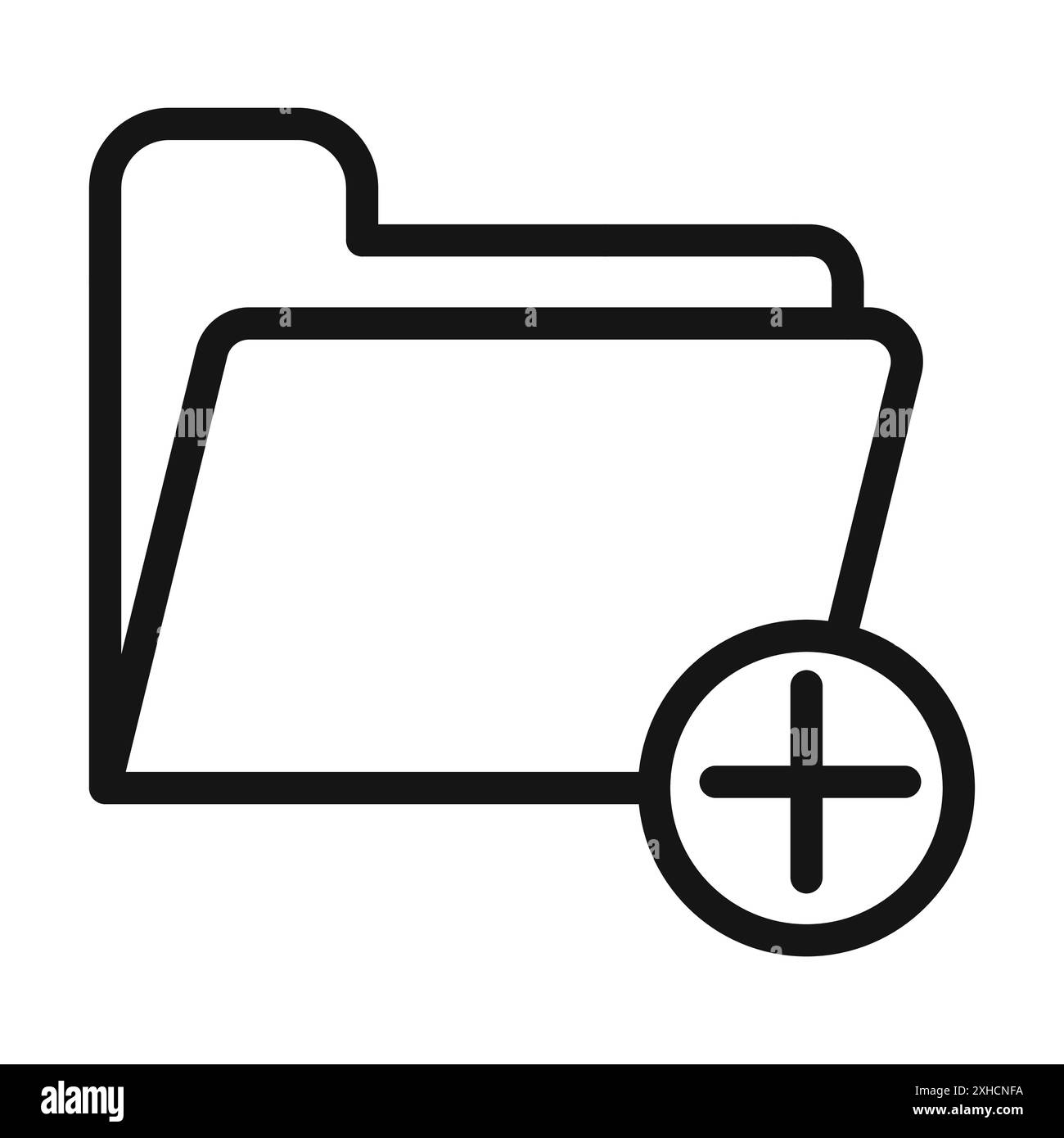 Add folder icon Vector symbol or sign set collection in black and white outline Stock Vector ...