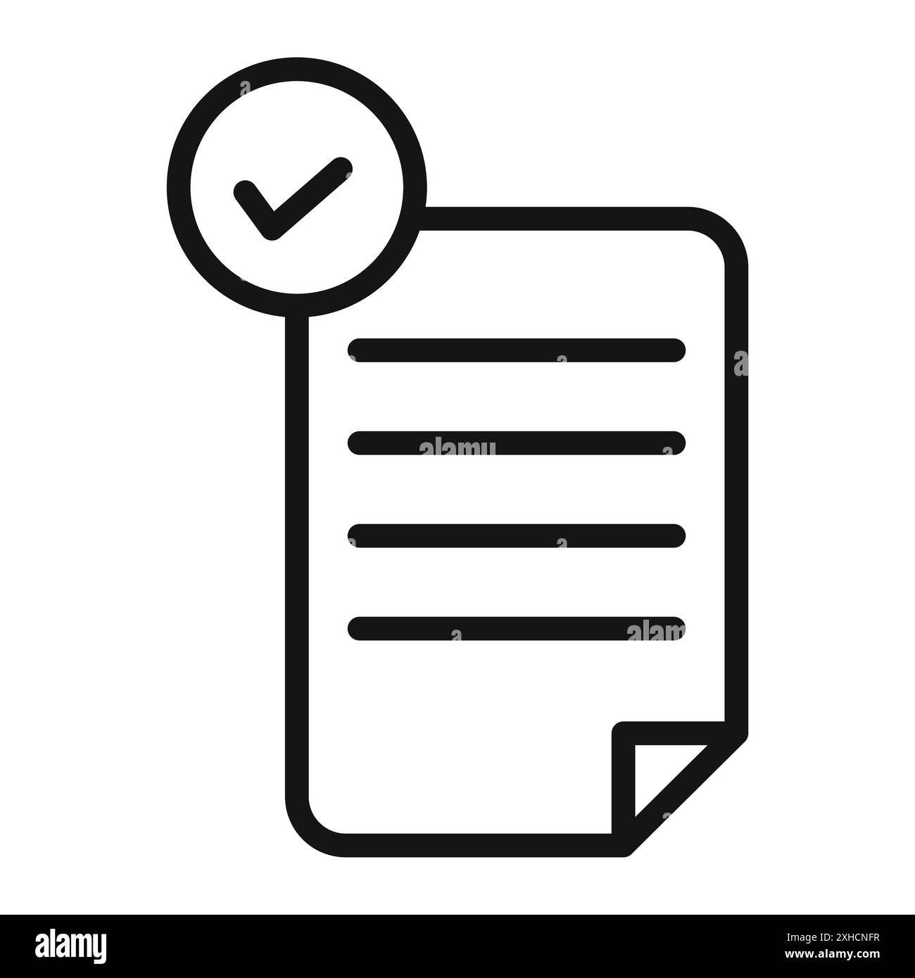 Accept document icon Vector symbol or sign set collection in black and ...
