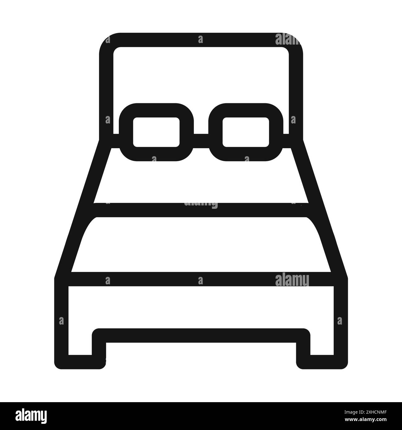 Bed icon Vector symbol or sign set collection in black and white ...