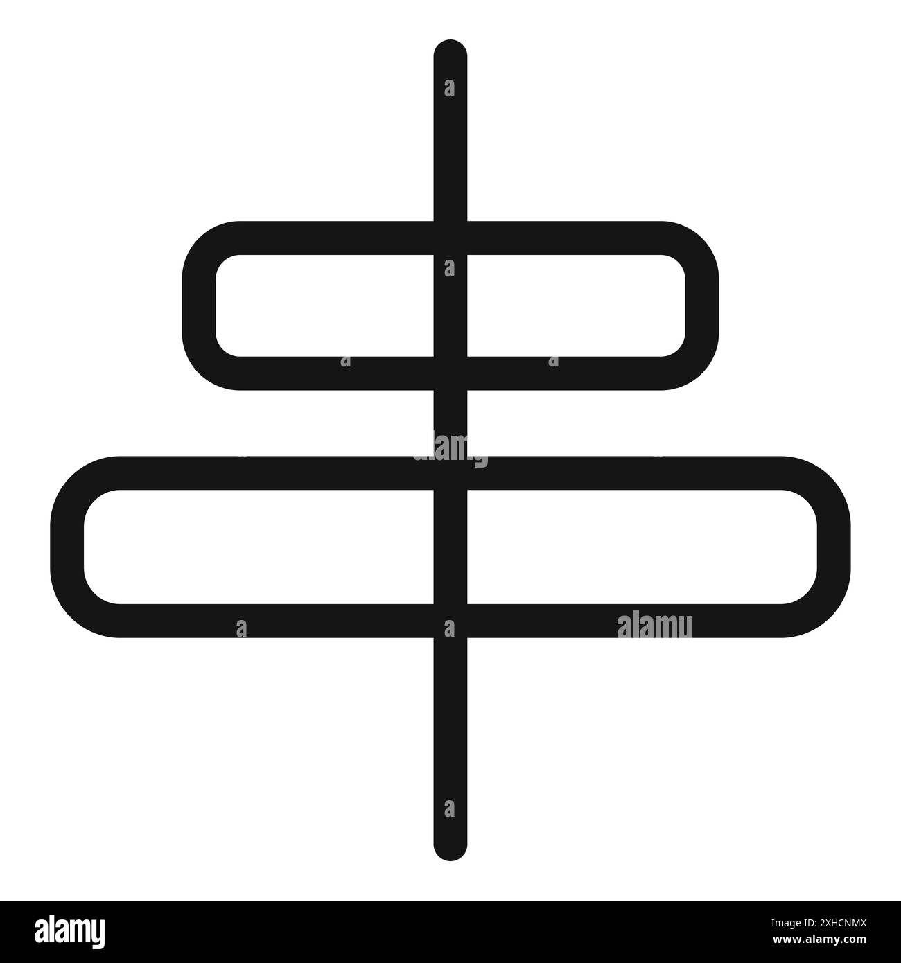 Align Center Icon Vector Symbol Or Sign Set Collection In Black And White Outline Stock Vector