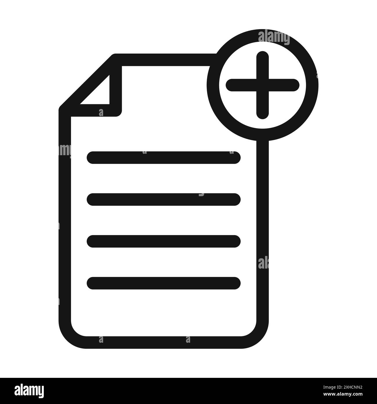 Add document icon Vector symbol or sign set collection in black and ...