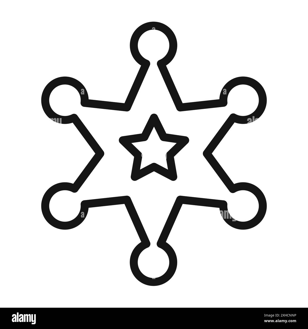 Badge Sheriff icon Vector symbol or sign set collection in black and ...