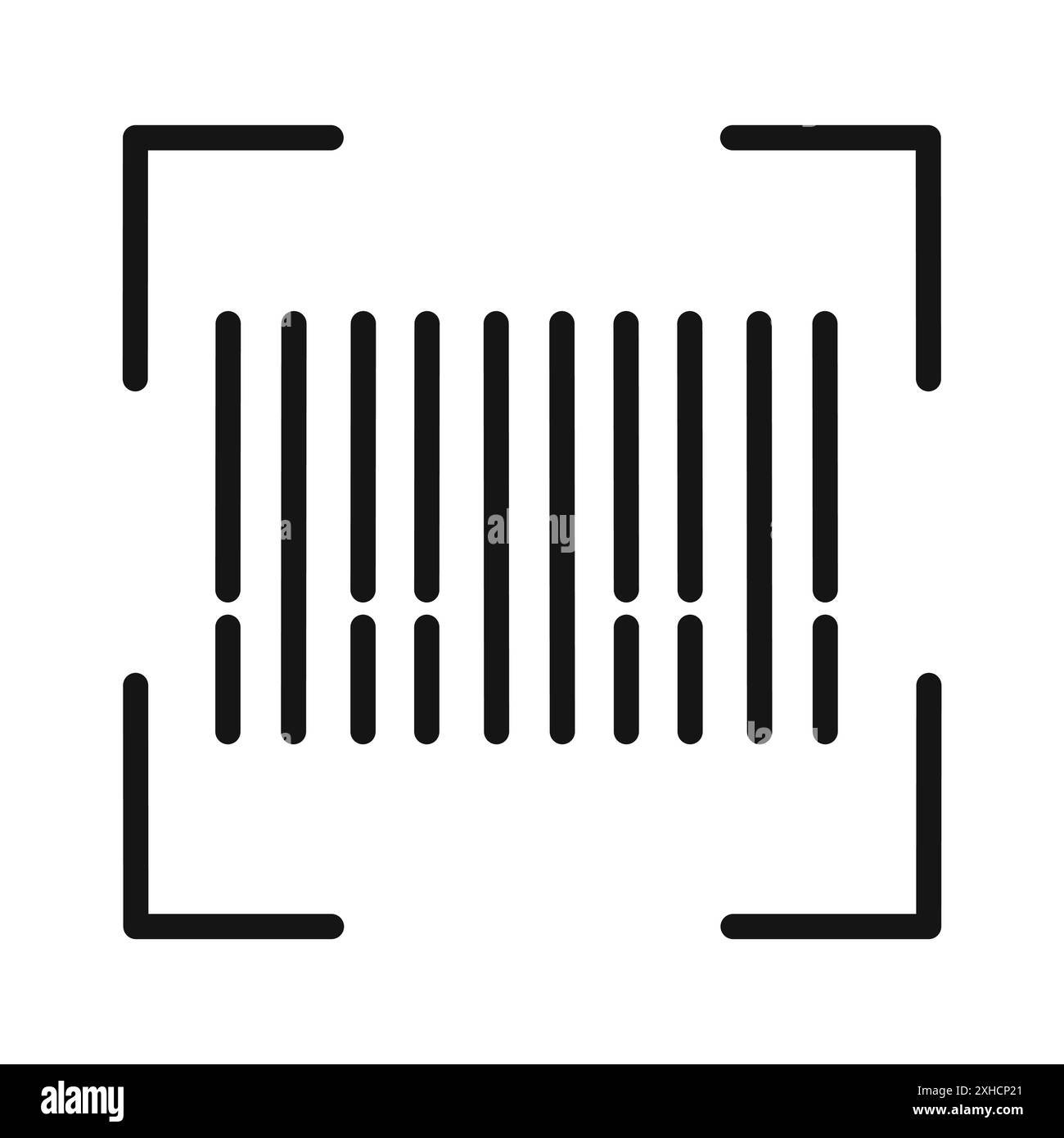 Barcode read icon Vector symbol or sign set collection in black and white outline Stock Vector ...