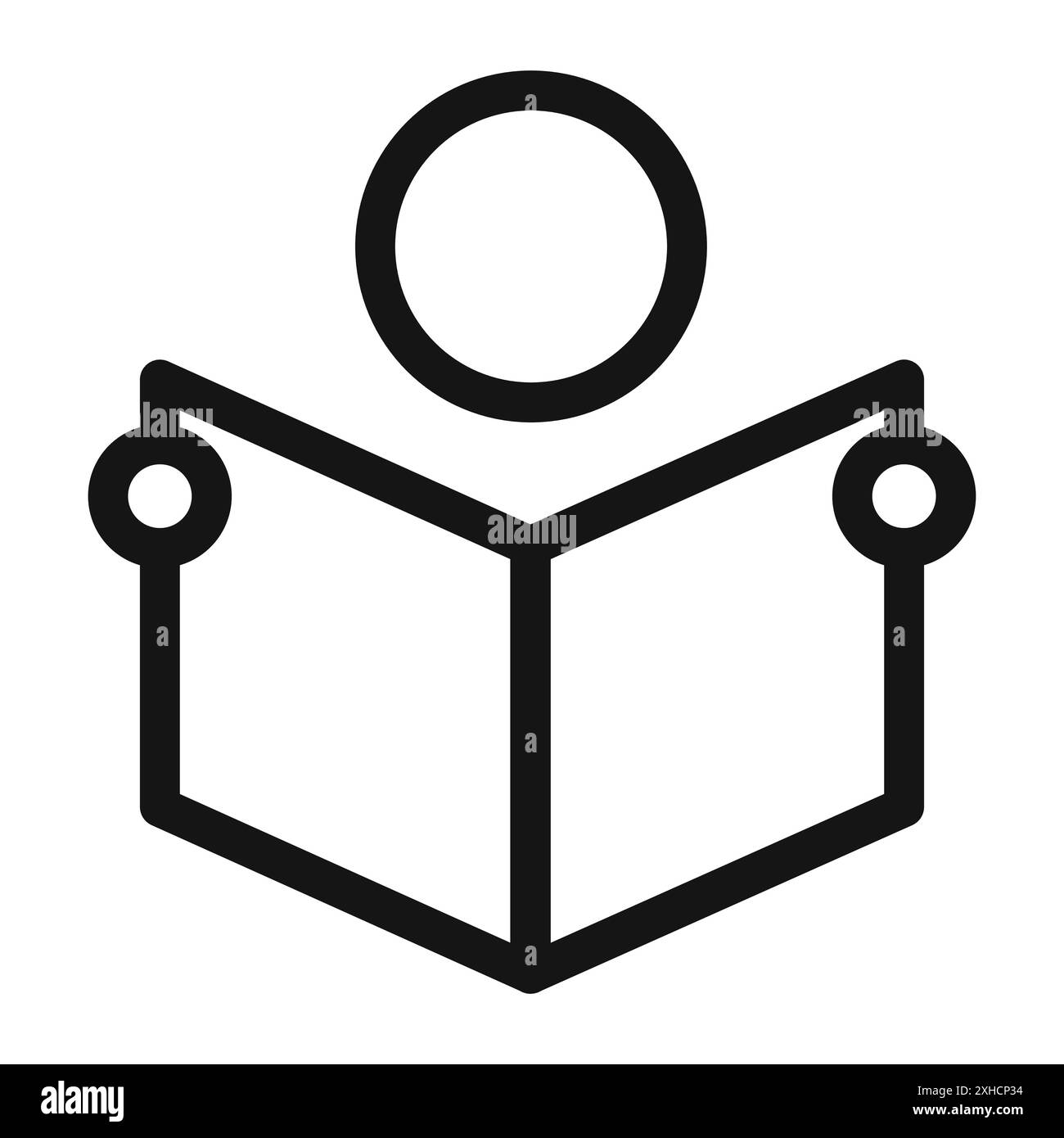 Book open reader icon Vector symbol or sign set collection in black and white outline Stock ...