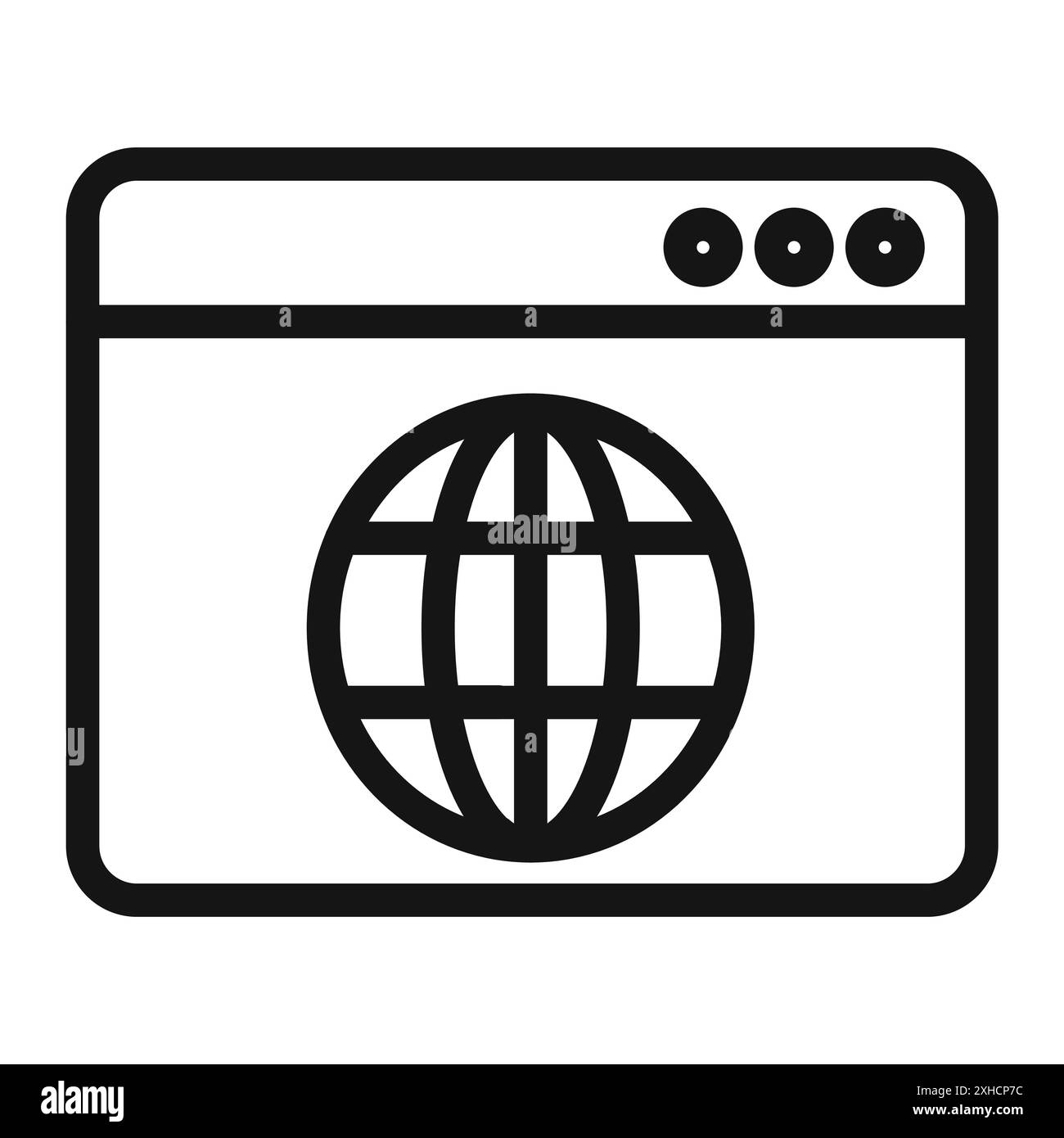 Browser icon Vector symbol or sign set collection in black and white ...