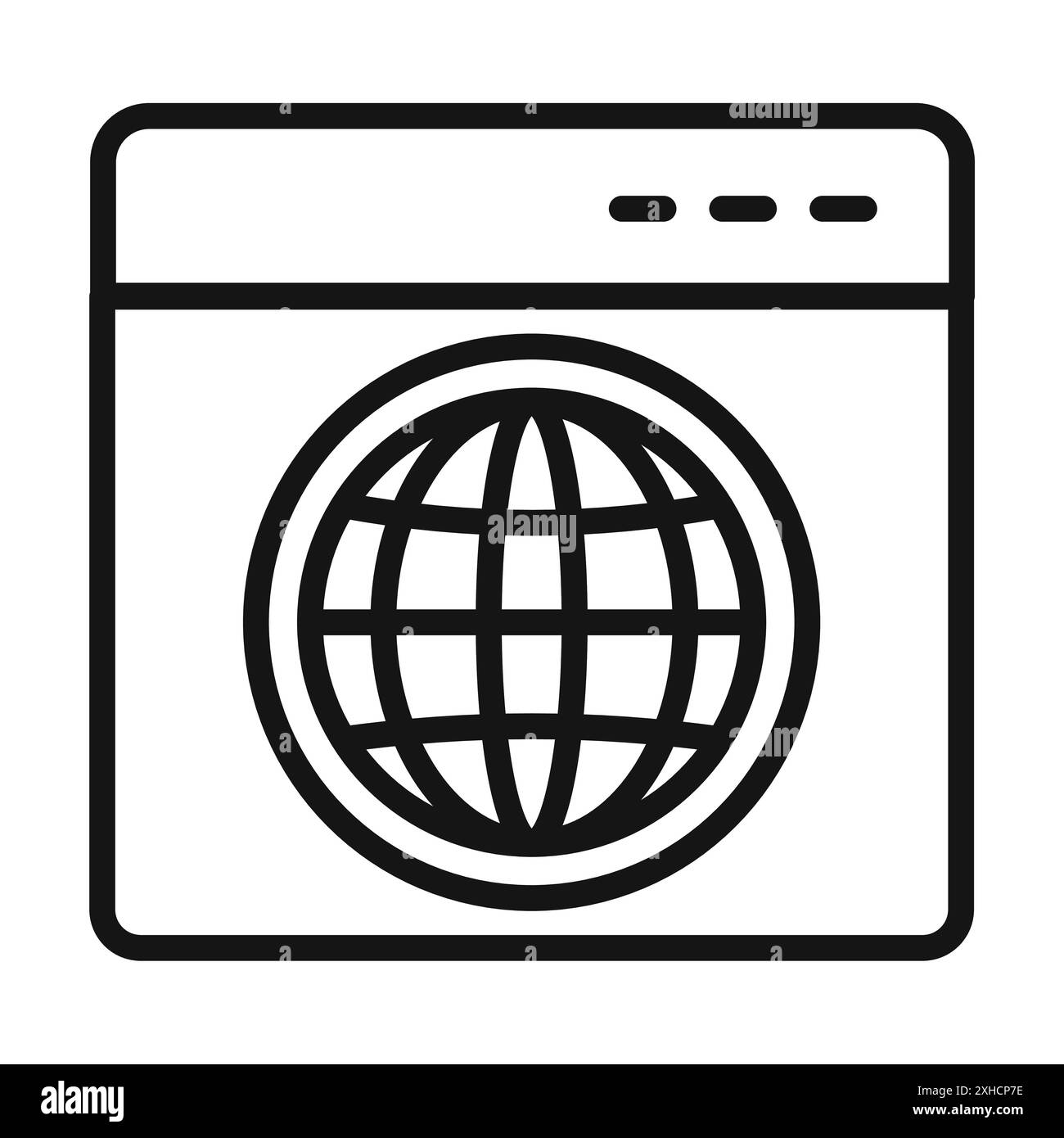 Browser icon logo sign vector outline in black and white color Stock ...