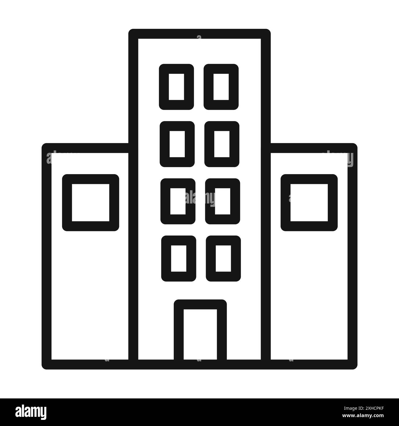 Building Icon Vector Symbol Or Sign Set Collection In Black And White Outline Stock Vector Image