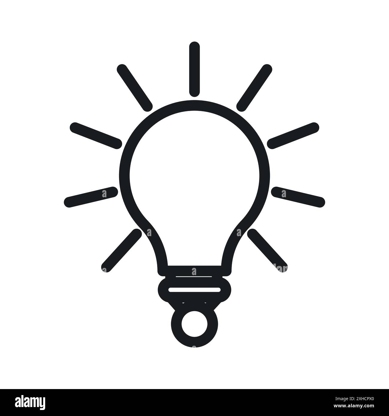 Bulb icon logo sign vector outline in black and white color Stock ...