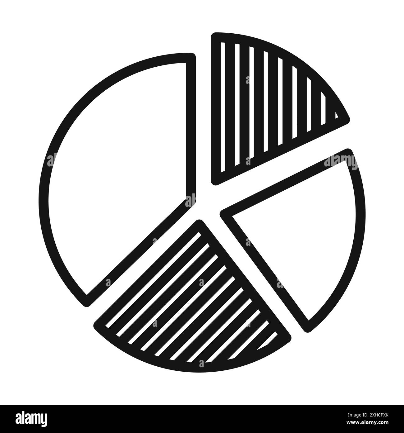 Chart pie icon Vector symbol or sign set collection in black and white outline Stock Vector ...