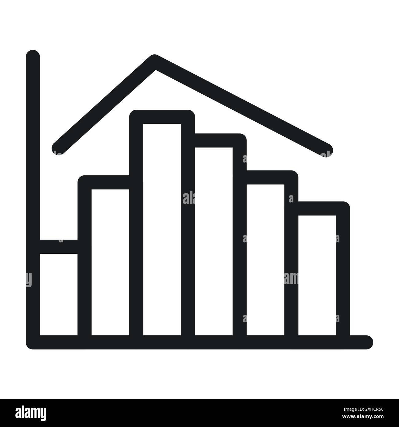Chart histogram icon Vector symbol or sign set collection in black and ...