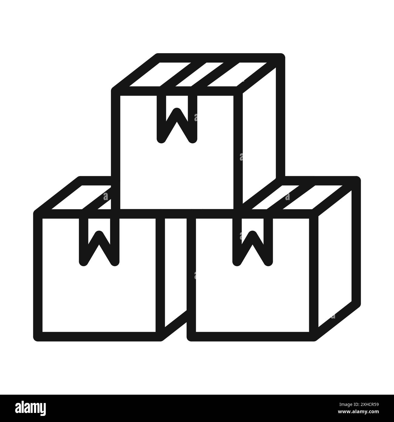 Boxes icon Vector symbol or sign set collection in black and white ...