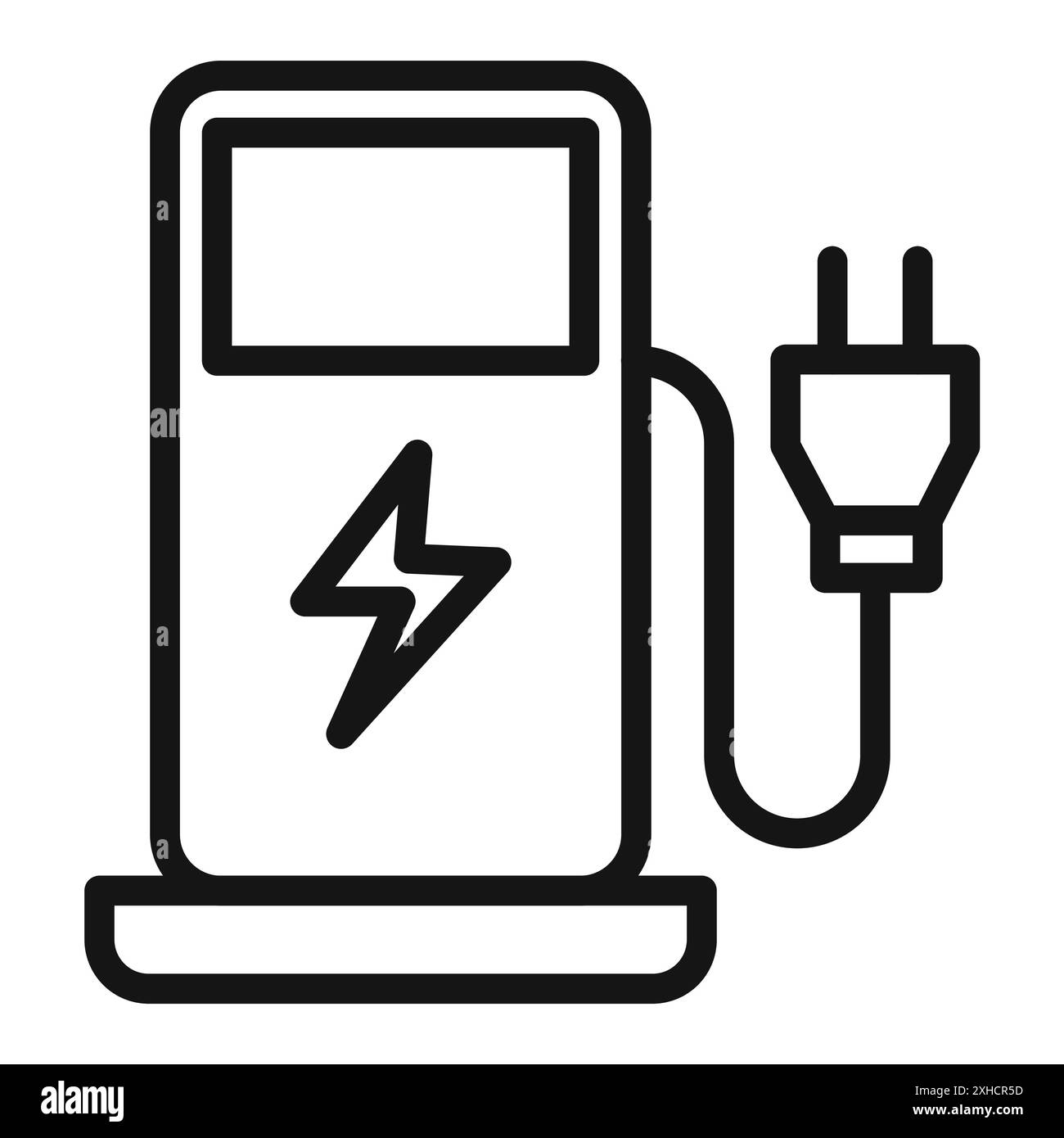Charging station icon Vector symbol or sign set collection in black and ...
