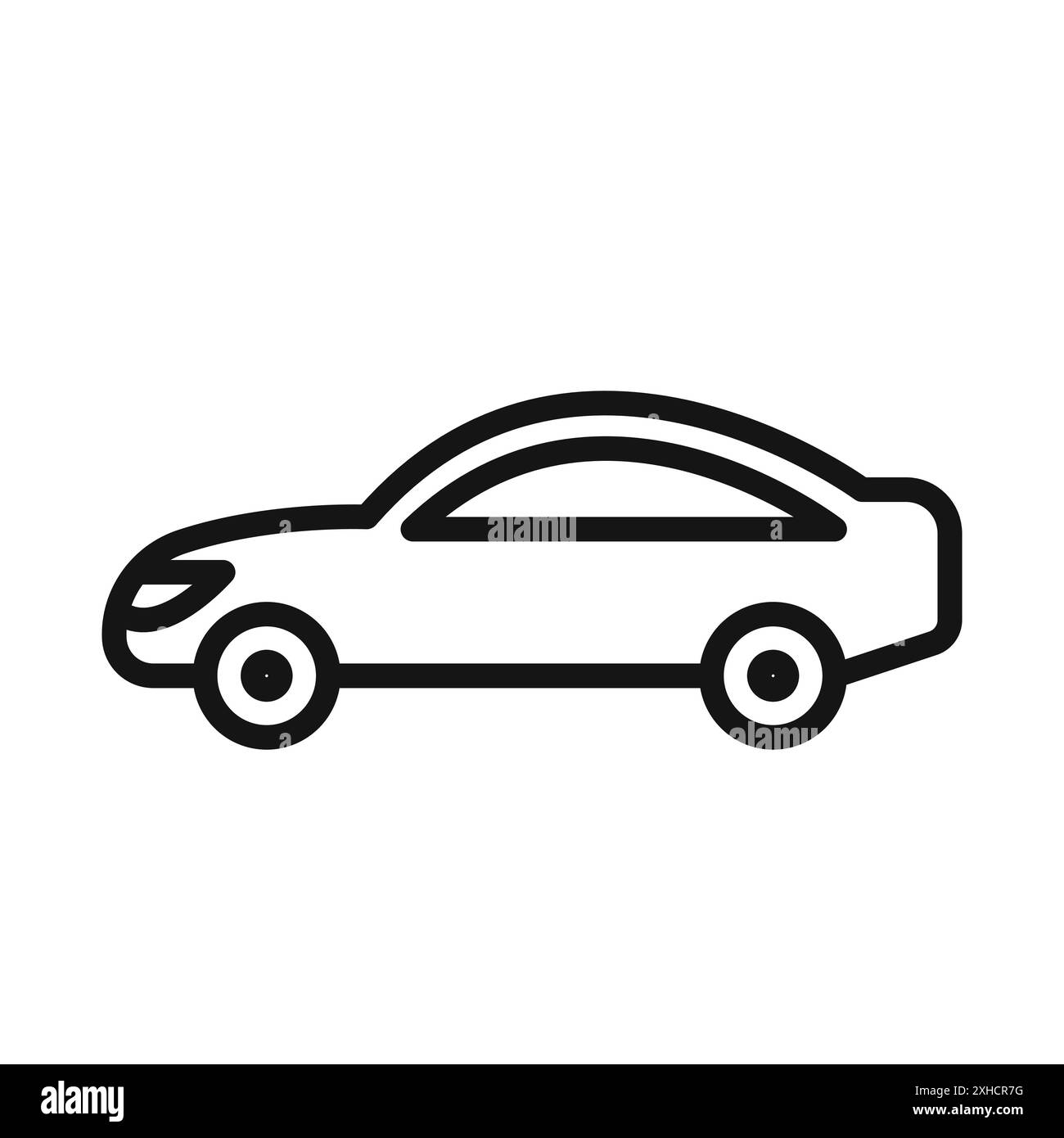 Car side view icon Vector symbol or sign set collection in black and ...