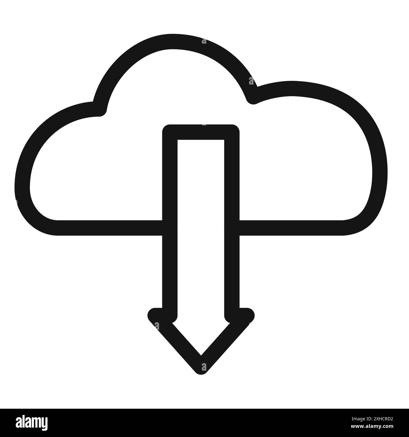 Cloud download icon Vector symbol or sign set collection in black and ...