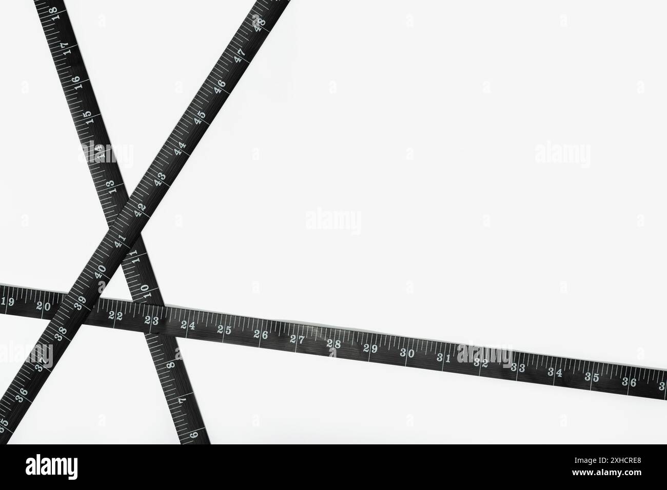 Black Measure tape isolated on white background. Weight loss, diet ...