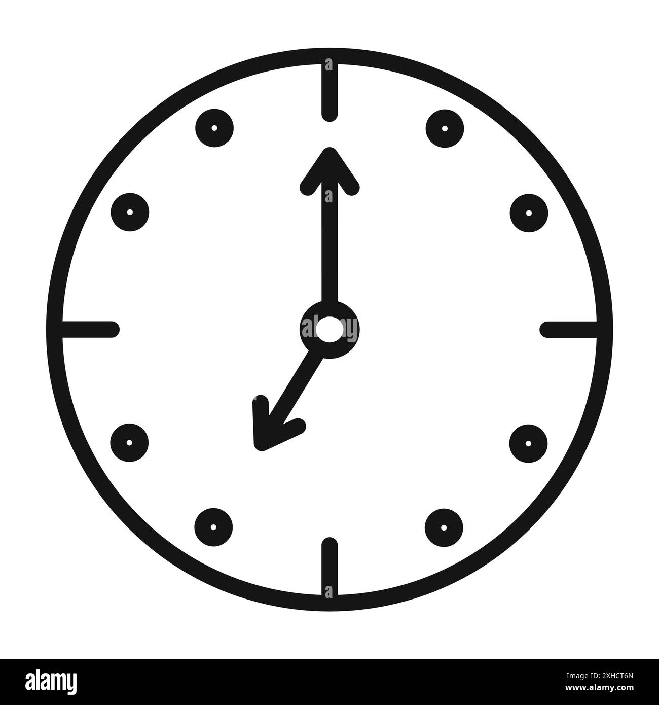 Clock seven icon Vector symbol or sign set collection in black and ...