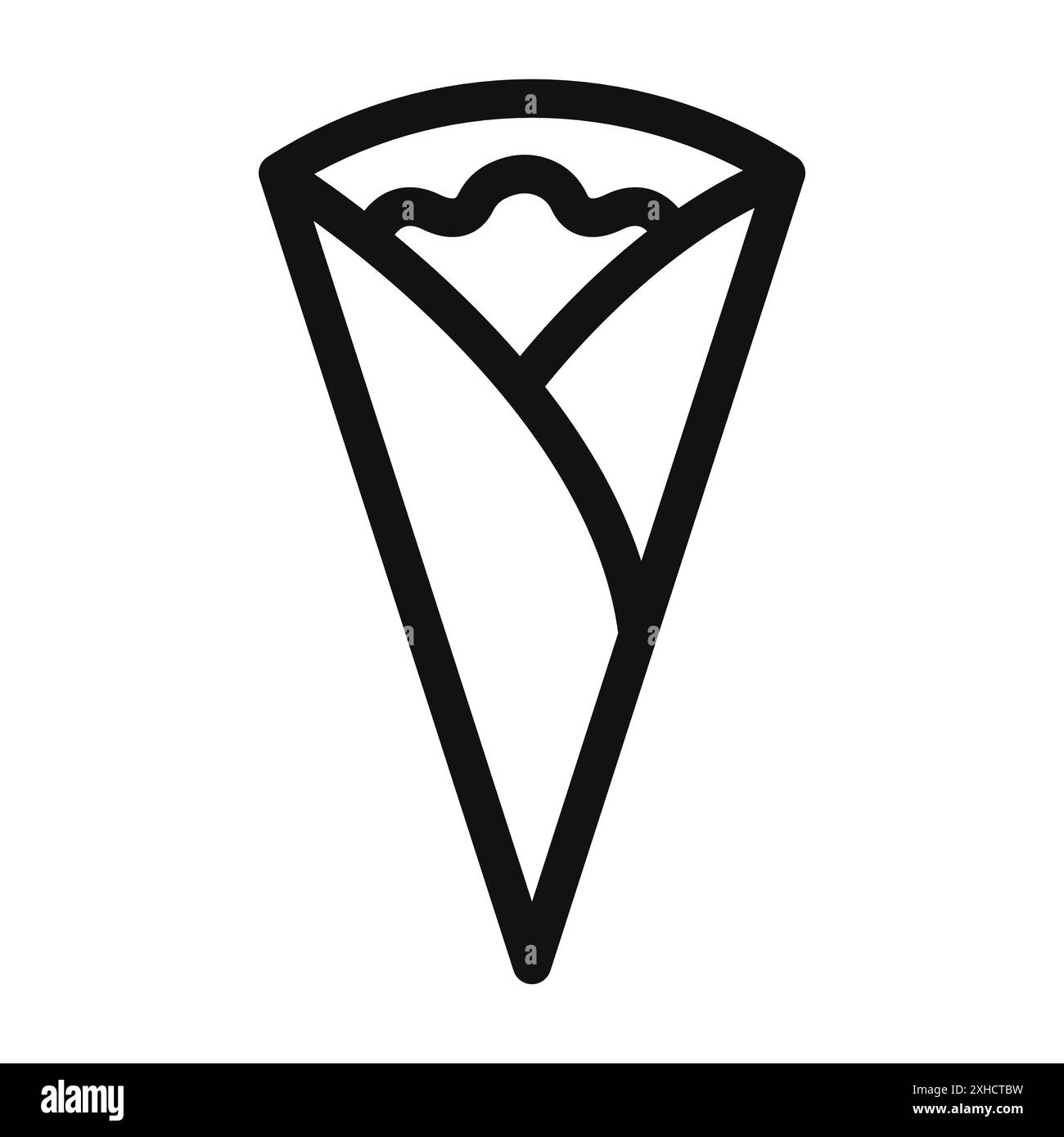 Crepe icon Vector symbol or sign set collection in black and white ...