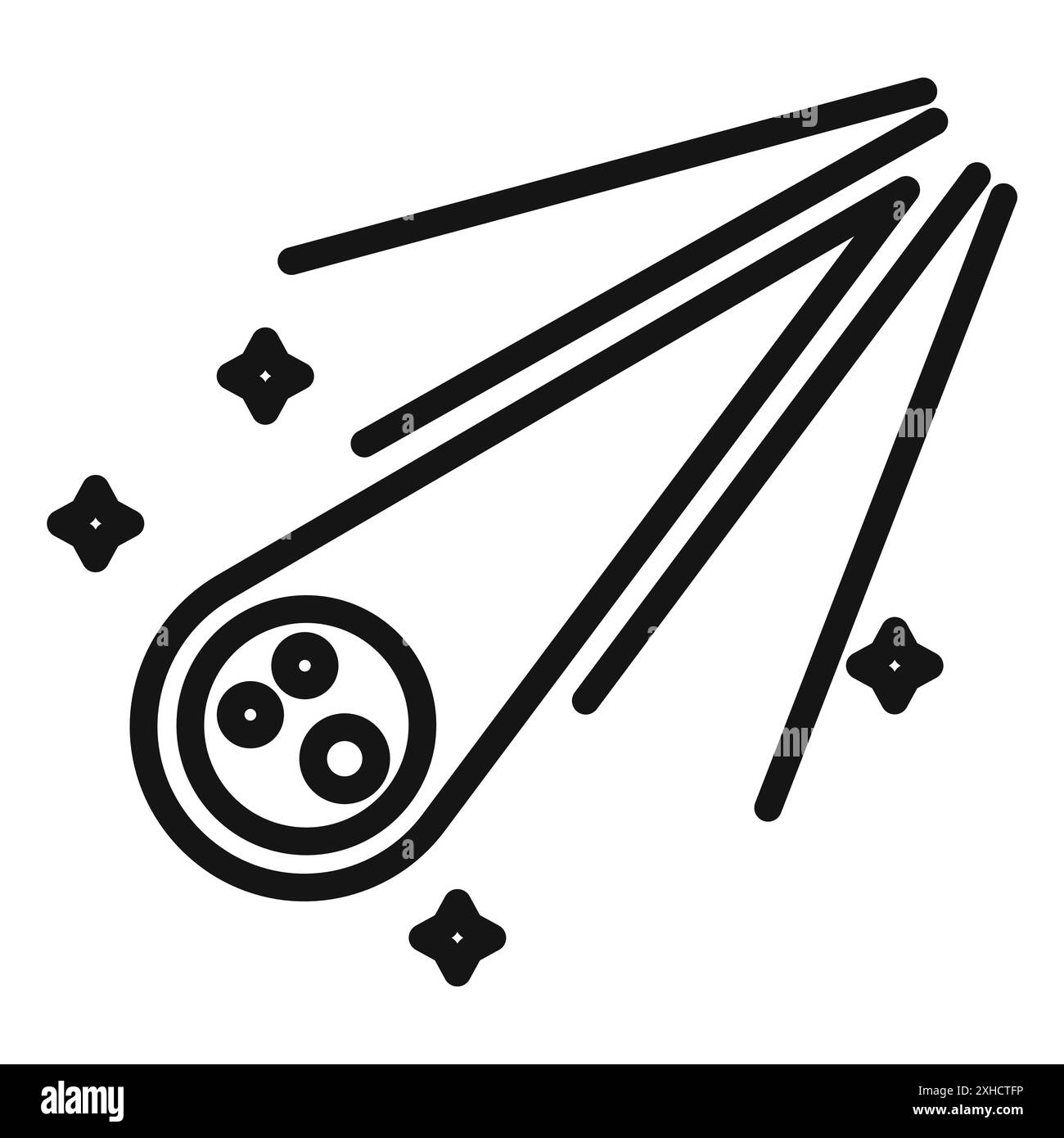 Comet icon Vector symbol or sign set collection in black and white ...